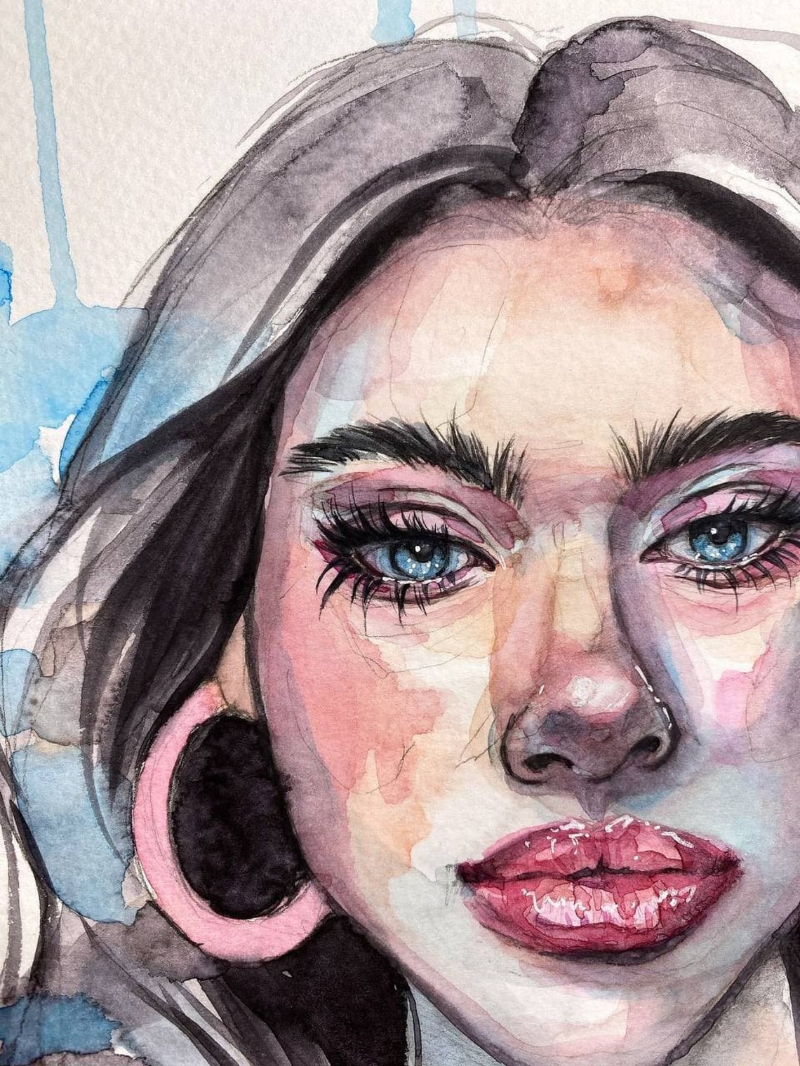 Abstract Woman Painting Sketch of Woman Watercolor Painting - Etsy