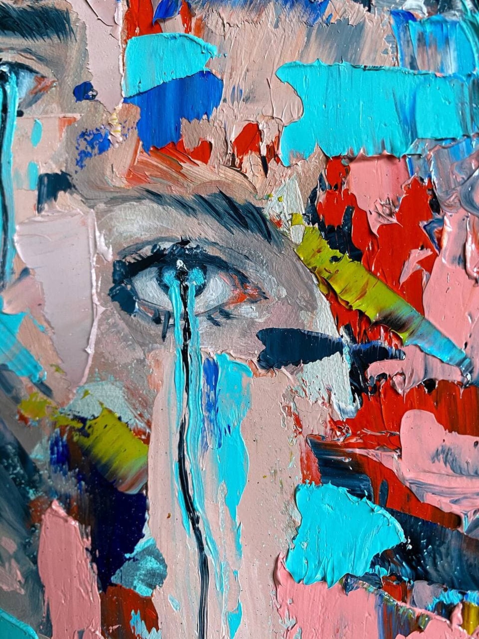 Abstract Eyes Painting Eye art Oil painting Impasto | Etsy