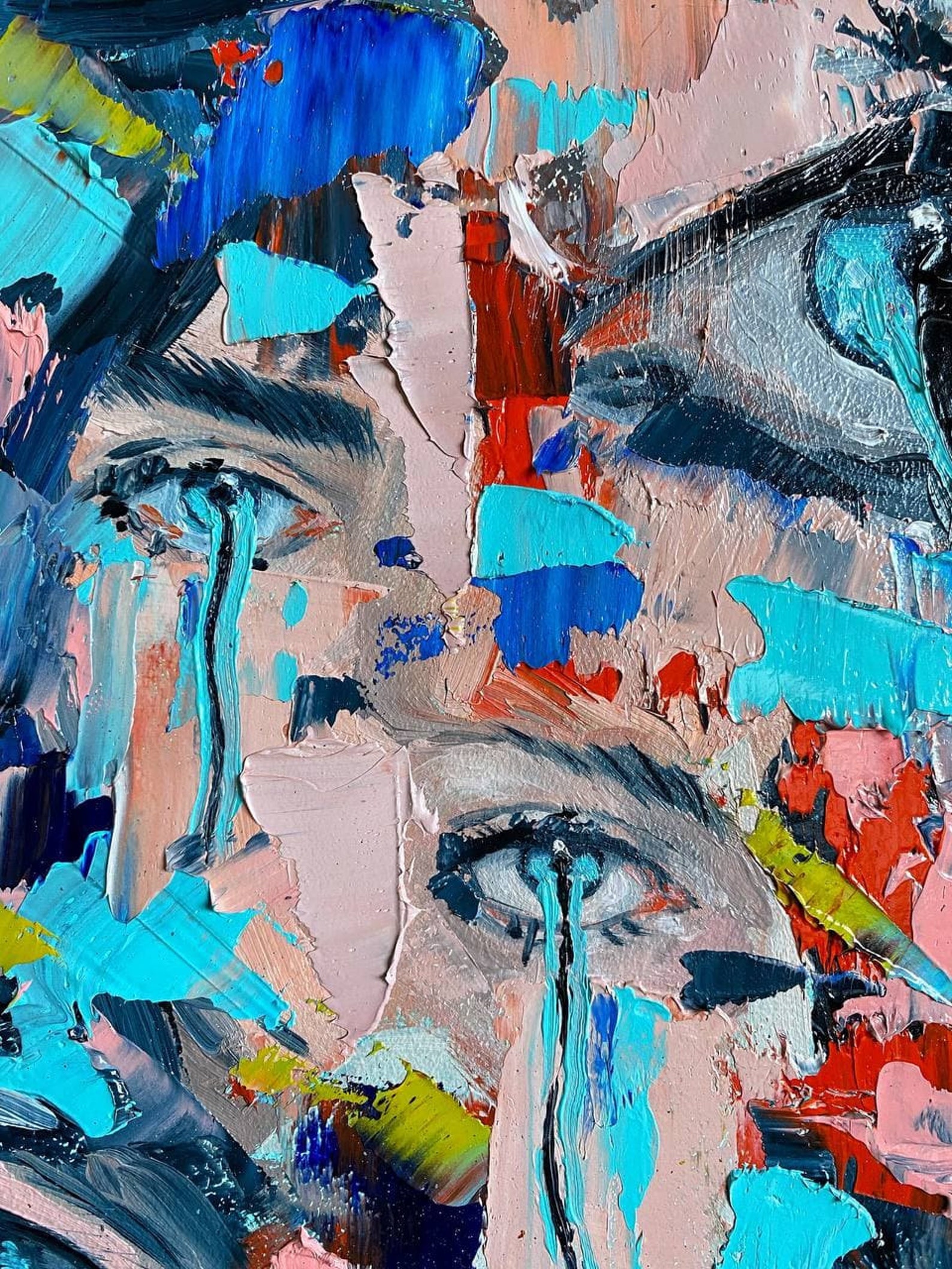 Abstract Eyes Painting Eye art Oil painting Impasto | Etsy