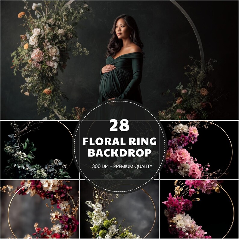 Floral Photography Backdrop Bundle: 100+ Studio Overlays (digital ...