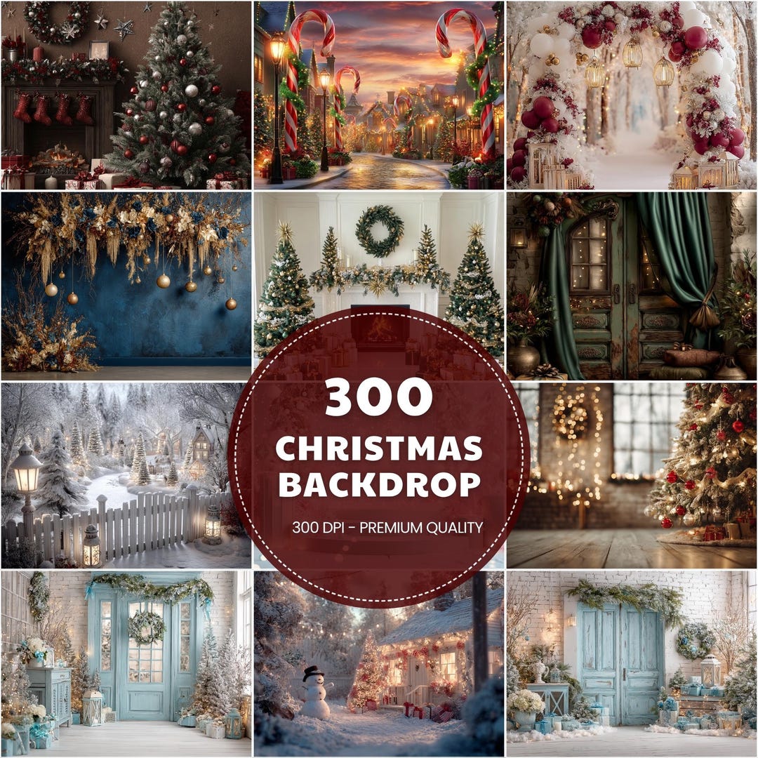 300 Christmas Digital Backdrops: Holiday Photography, Photoshop ...