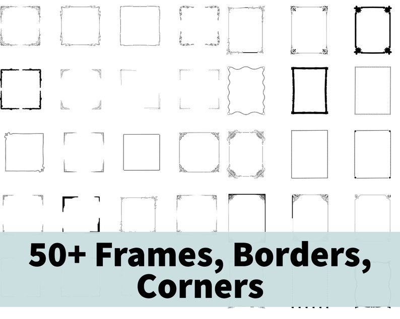 50+ Frames, Borders, & Corners | Commercial Use | SVG and PNG Files ...