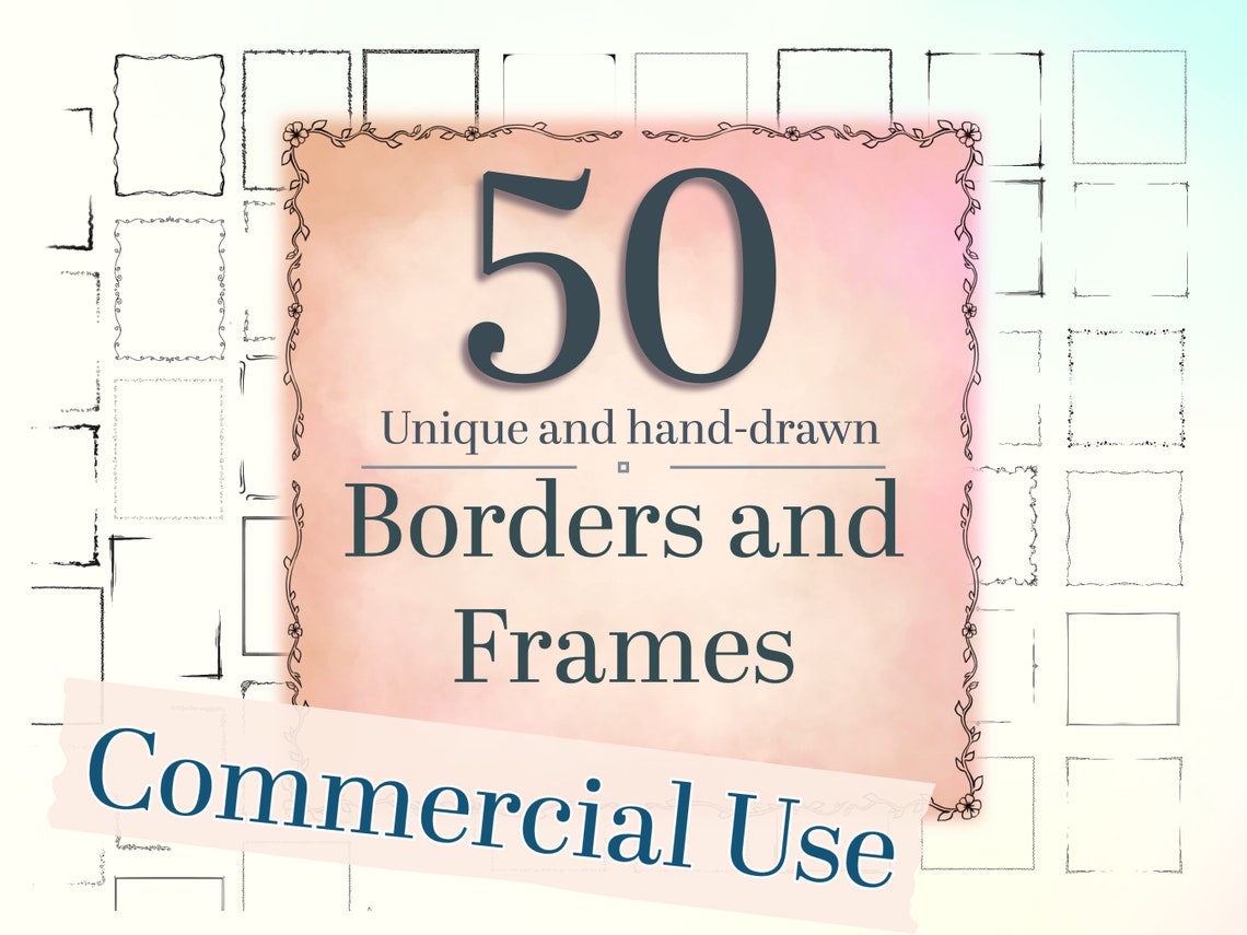 51 Borders and Frames Digital Bundle | SVG and PNG | Commercial Use ...