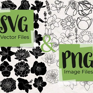 50+ Flower Clip Art Bundle | SVG and PNG | Free Commercial Use : Use ...