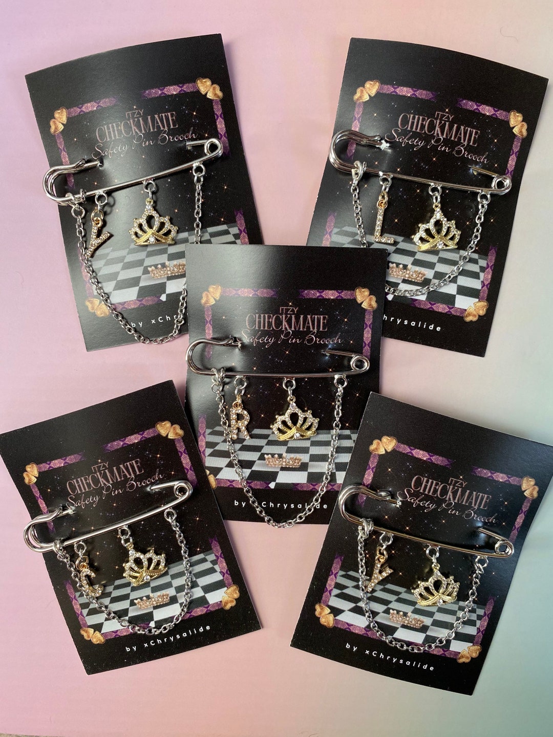 Itzy Checkmate Safety Pin Brooches Kpop Jewelry Checkmate Yeji Lia ...