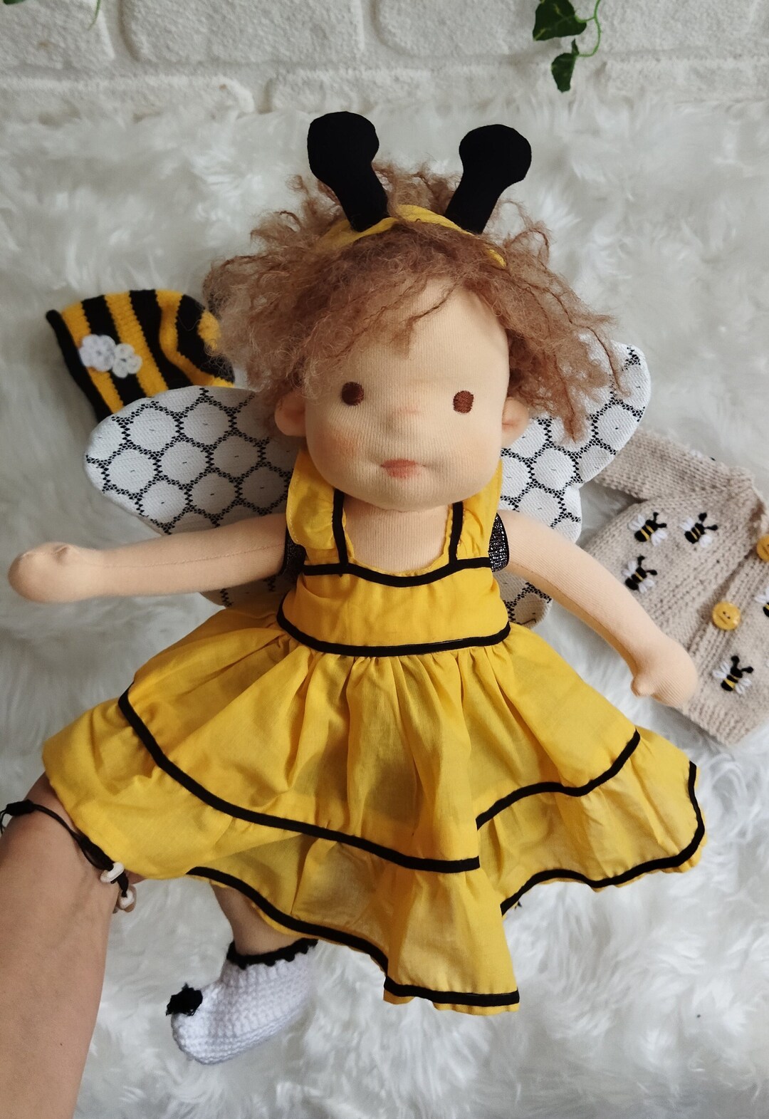 Made to Custom Order. 14'' Inch Waldorf Inspired Doll in Custom Bee ...