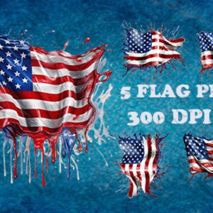 Flag Bundle PNG Digital Download of 5 Png's! Use for Artwork, Crafts, T ...