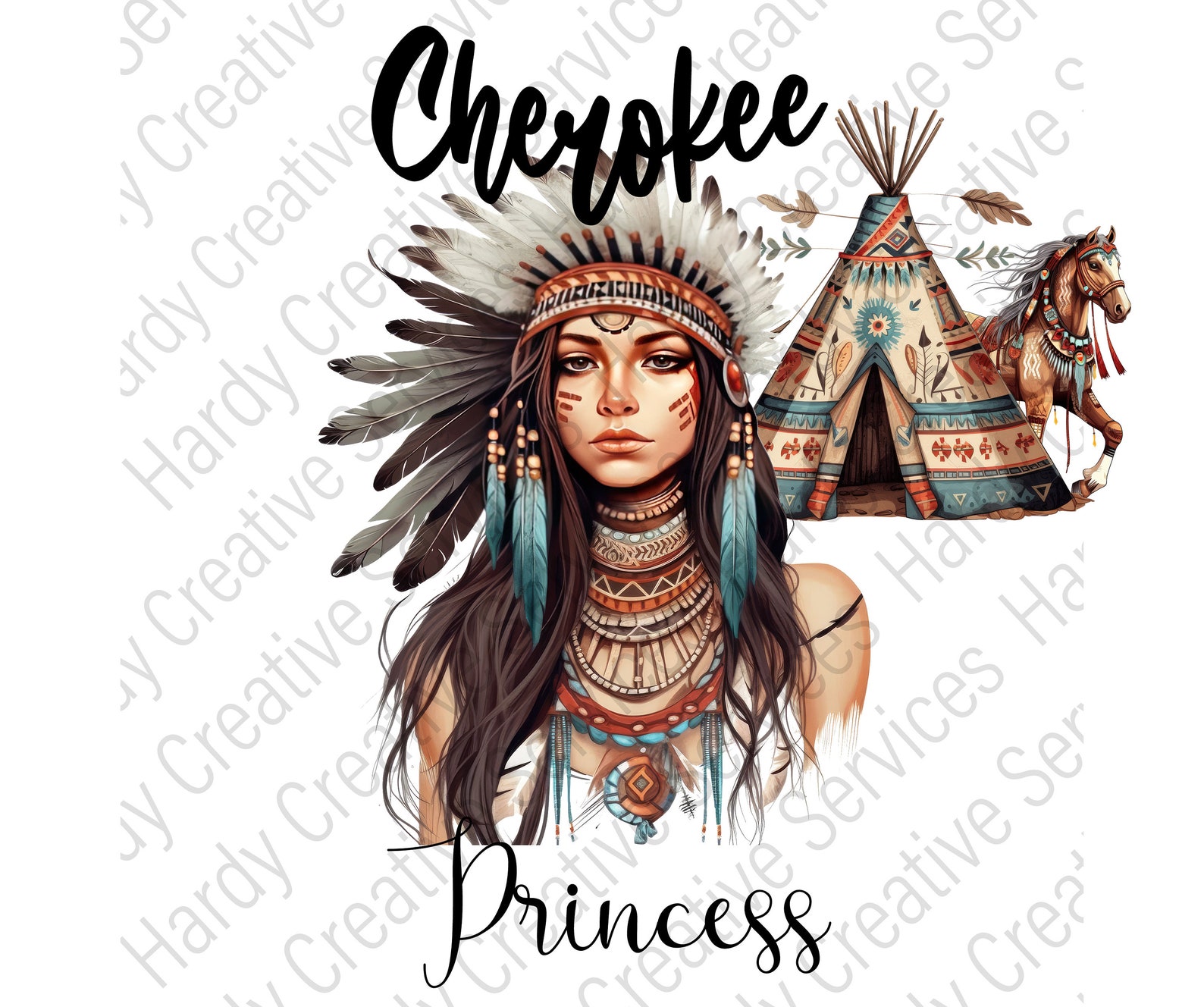 Native American Cherokee Princess PNG Digital Download File ...