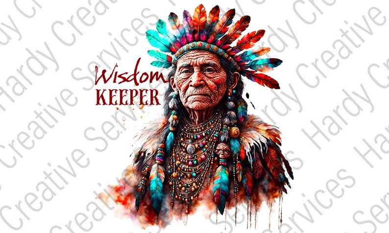 Native American PNG Digital, Download, Wisdom Keeper, Native Elder ...