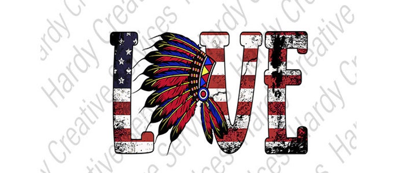 Native American PNG, Love Headdress Png Digital Download, Sublimation ...