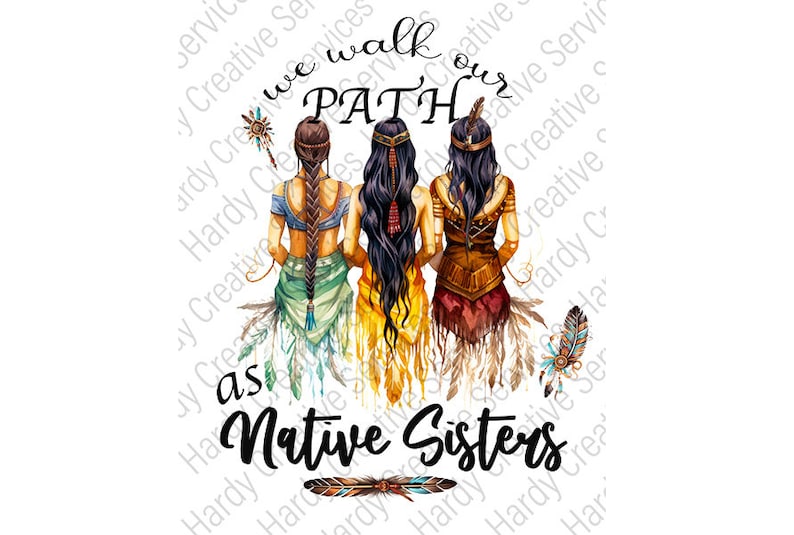 Native American Sisters PNG Digital Art, Instant Download, Sublimation ...