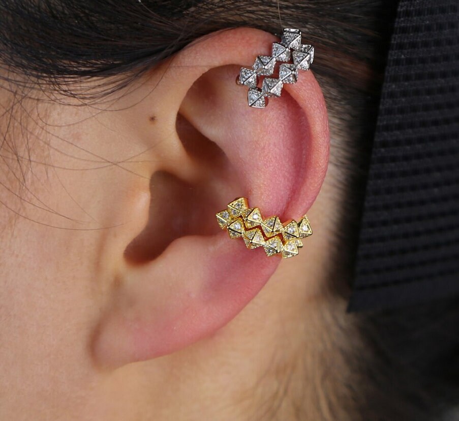 Spike Ear Cuff Chunky Ear Cuff Non Piercing Earring Cz Ear - Etsy.de