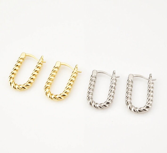 Oblong Hoops Gold Stack Hoops Silver Hoop Earrings Dainty - Etsy UK