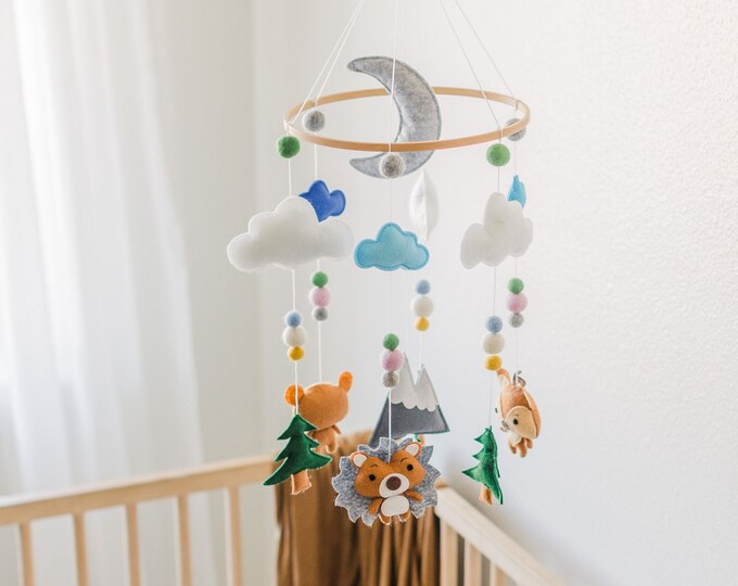 Woodland Crib Mobile Girl Nursery Mobile Baby Girl Mobile - Etsy