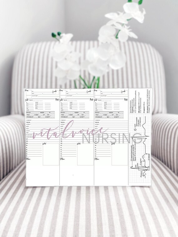Telemetry 8-hr RN Brain Sheet Digital Column / 3 Patients 8 | Etsy