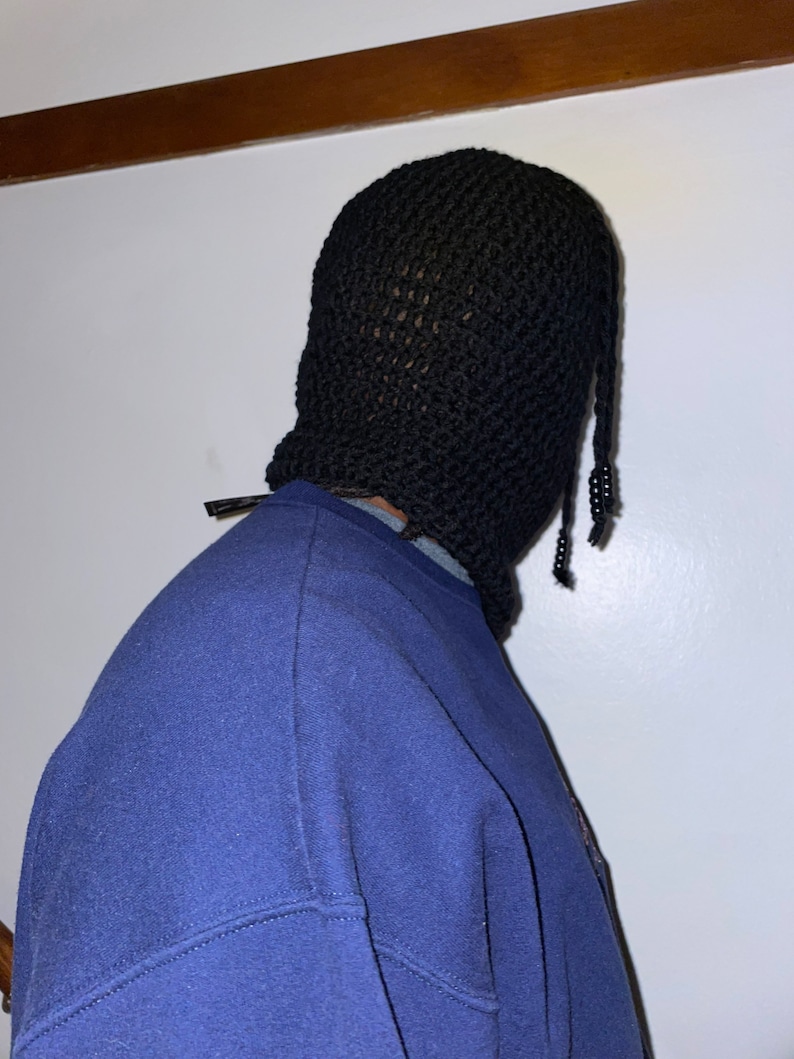 Black Ski Mask With Dread Locs / You Can See With the Mask On - Etsy