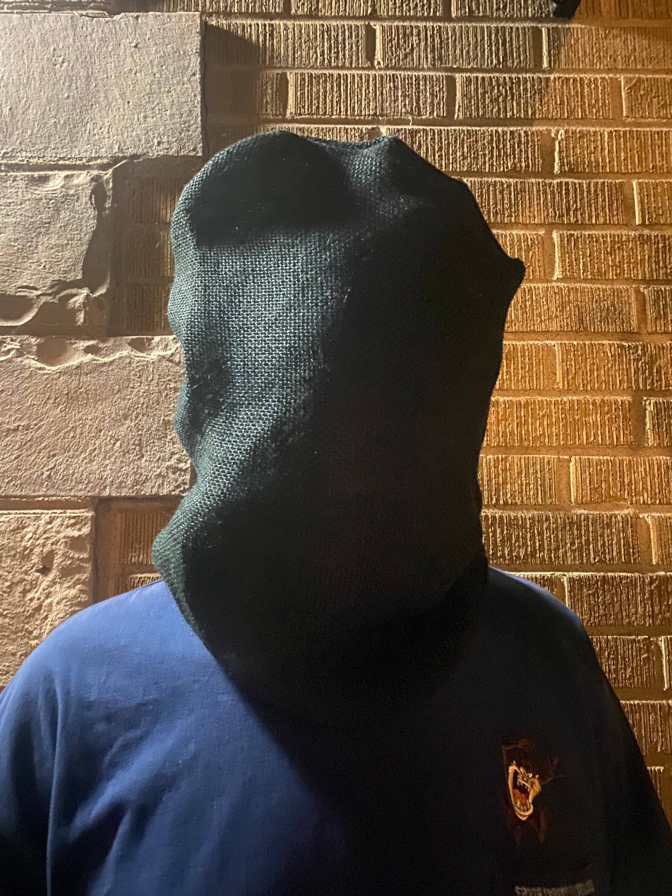 Black Burlap Sac Mask / With Visibility/ You Can See With This Mask on ...