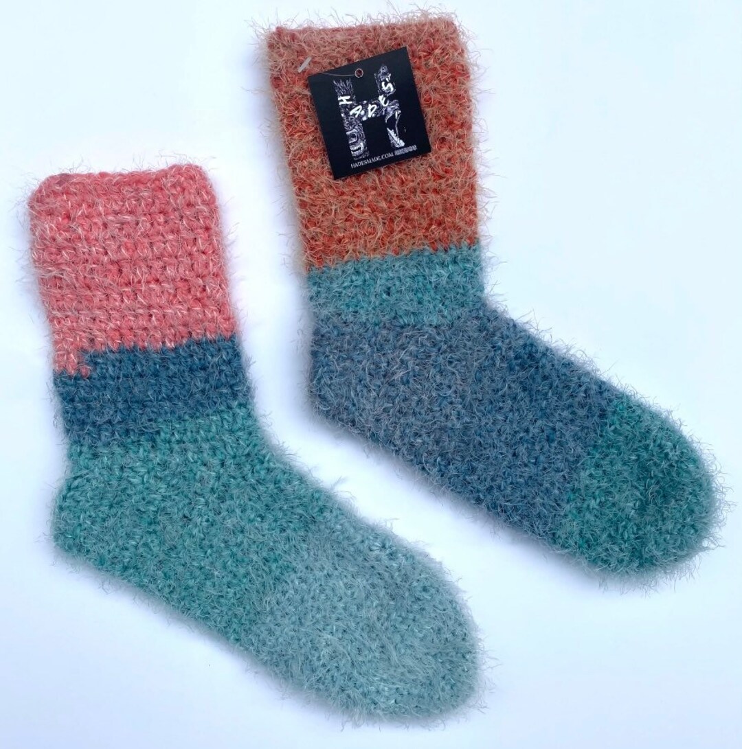 Hades Aqua Fuzzy Socks / Heavy Socks / Designer Sock - Etsy