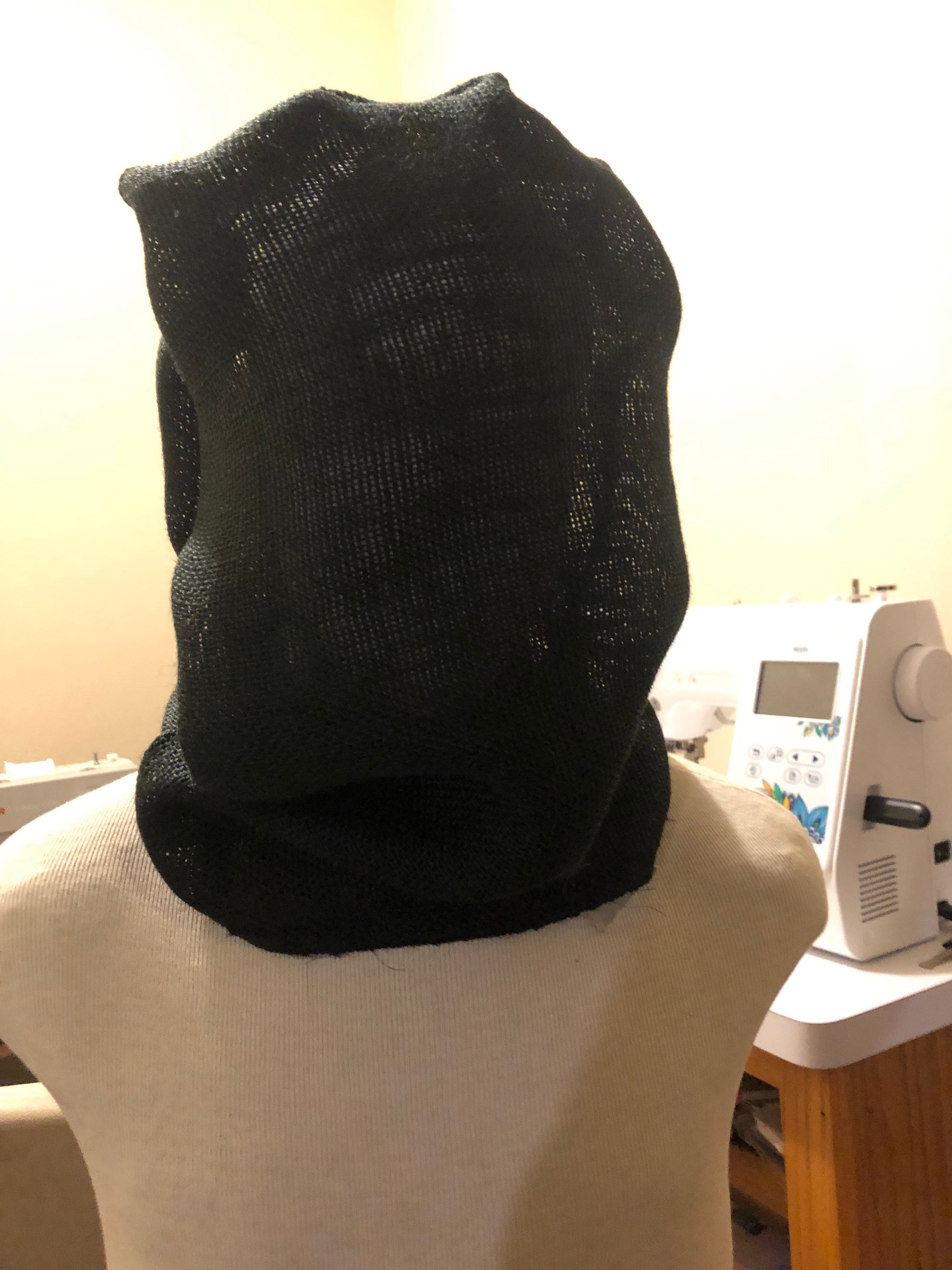 Black Burlap Sac Mask / With Visibility/ You Can See With This - Etsy