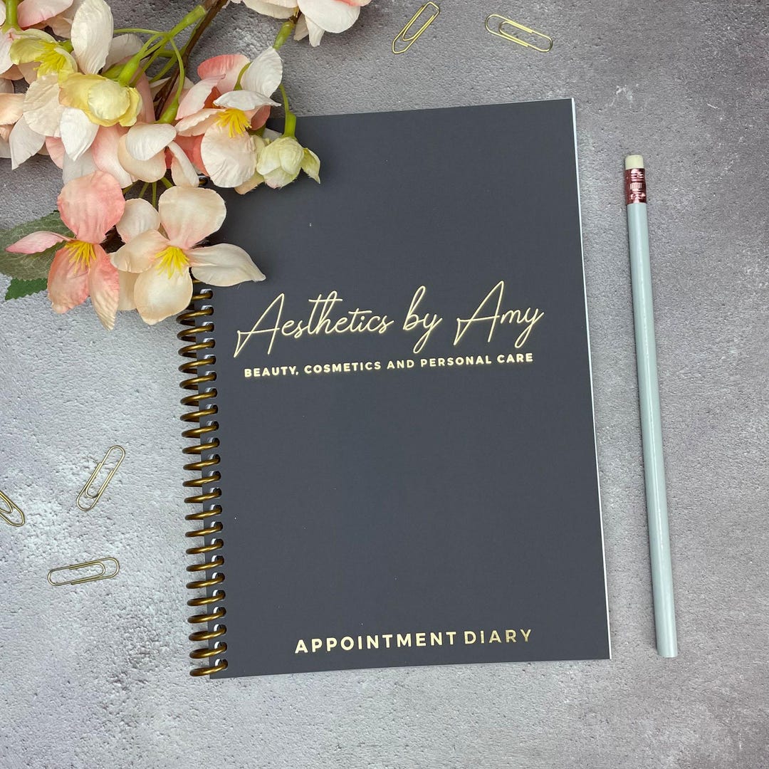 2026 Appointment Diary, A5, Week to View, Personalised Cover, Foil Print, Soft Cover, Beauty ...