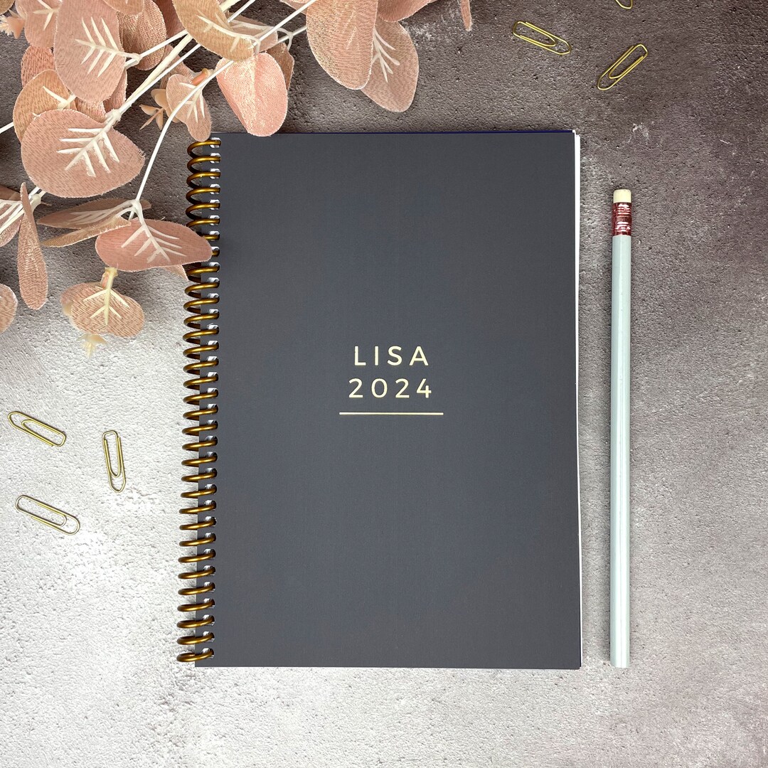 2024, A5, Personalised Diary, Week to View, Foil Print, Personalised ...