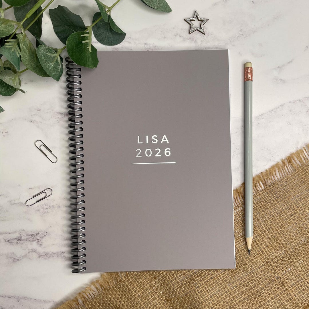 2026 Diary, A5, Week to View, Personalised Cover, Foil Print - Etsy UK