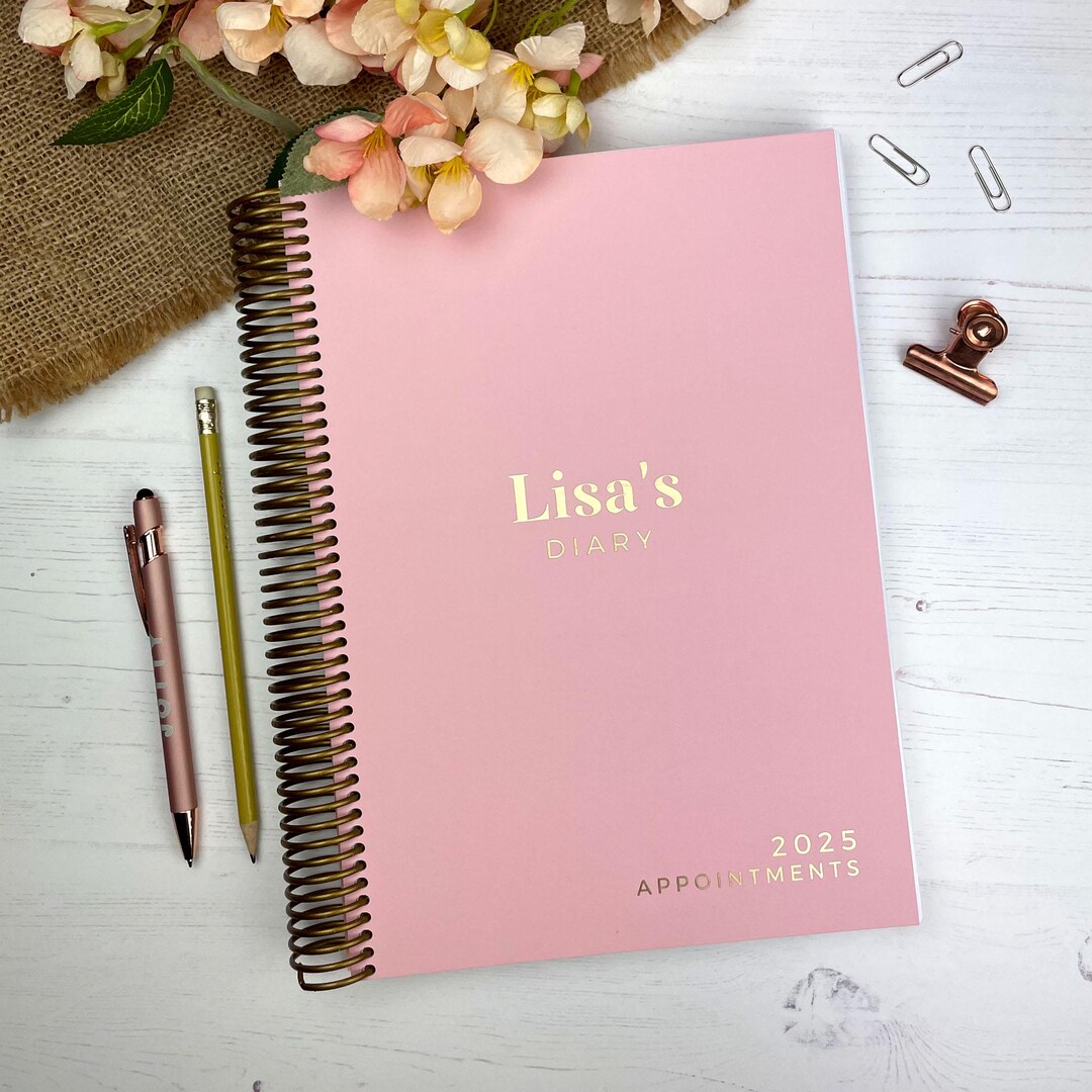 2025, A4, Appointment Diary Day per Page or Order Book (NO TIMES), Foil ...