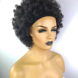 AFRO CURLY HEADBAND Wig, 10 Inches - Etsy