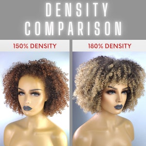 TAPERED AFRO KINKY Curly Wig With Realistic Afro Hairline, 8", 150 ...