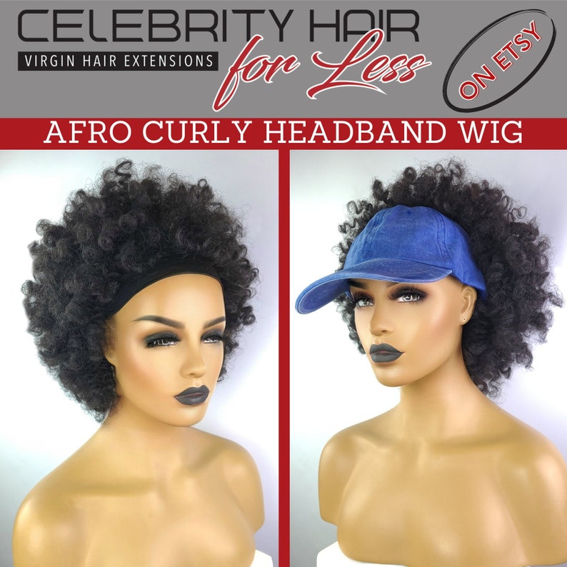 AFRO CURLY HEADBAND Wig, 10 Inches - Etsy