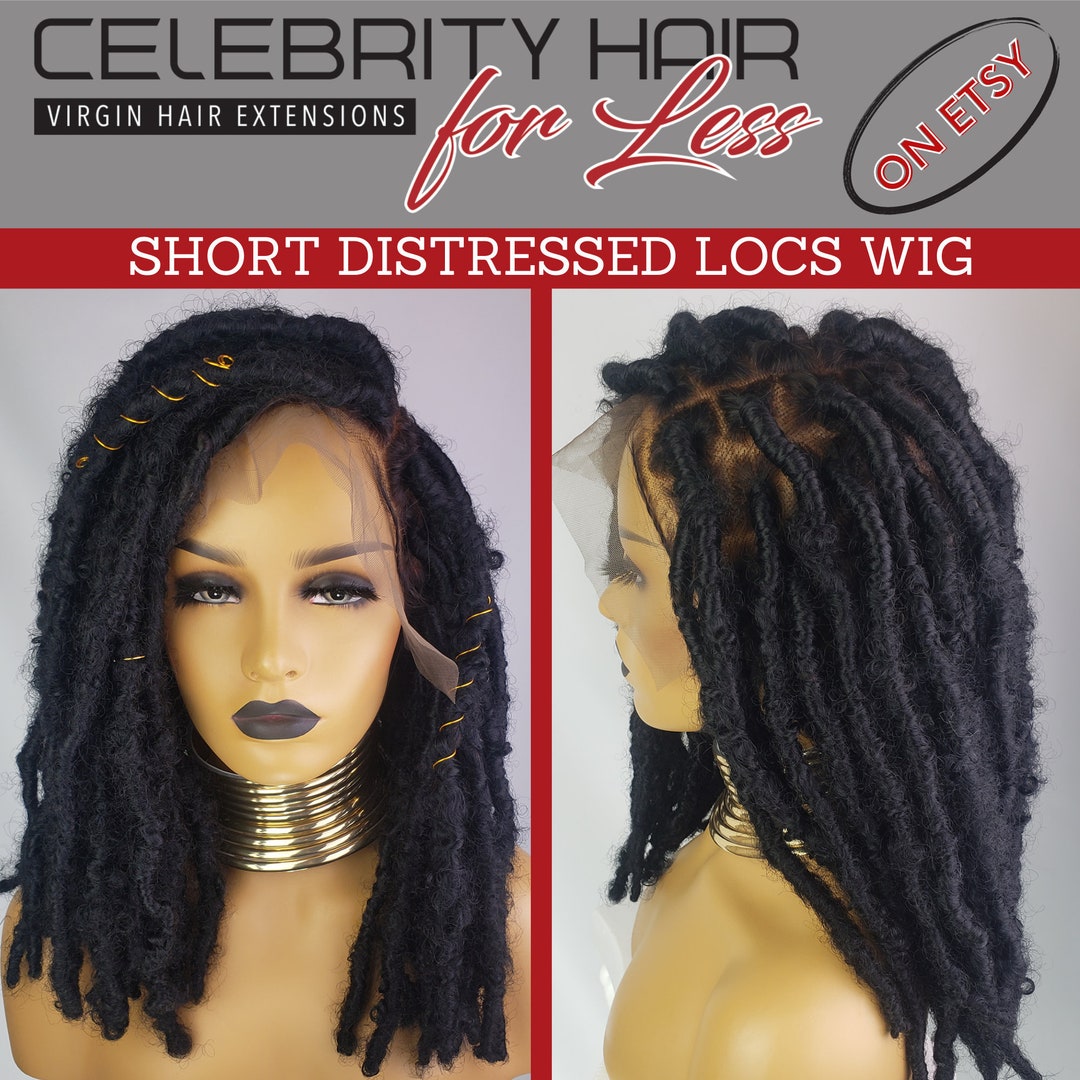 SHORT DISTRESSED LOCS Full Lace Wig, 14 Inches - Etsy