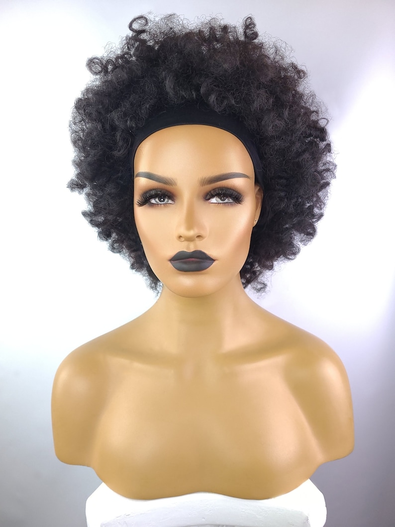 AFRO CURLY HEADBAND Wig, 10 Inches - Etsy