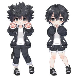 Premade Vtuber Model - Customizable Chibi Model Live2d - Cat Male Model ...