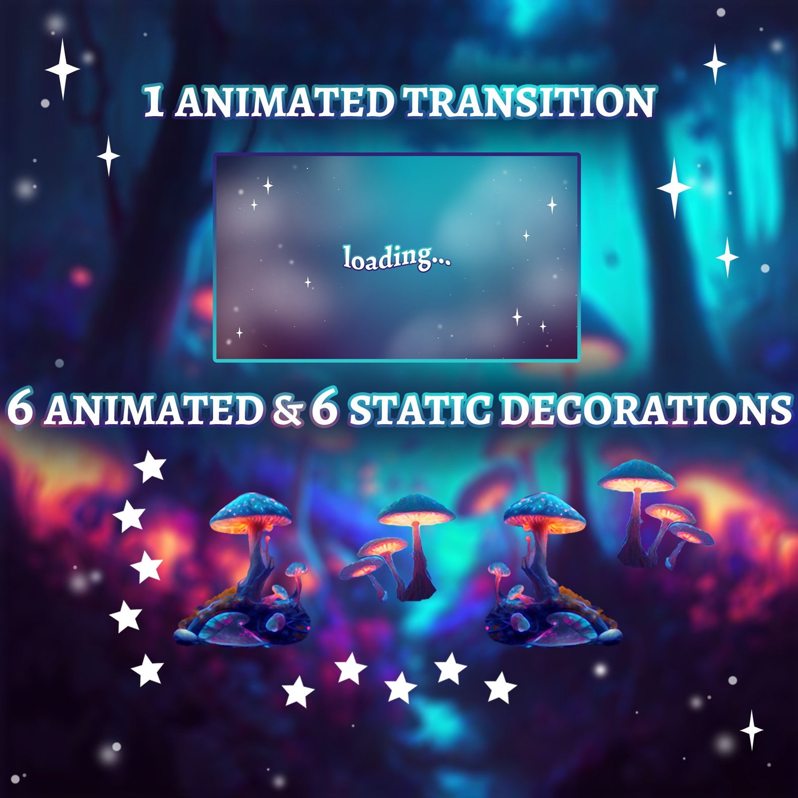 Twitch Overlay Stream Package Fairy Cozy Forest With Magical - Etsy