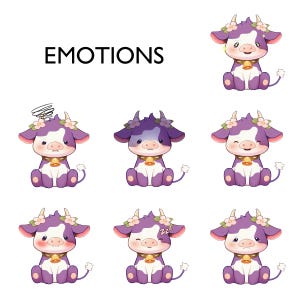 Vtuber Model / Live2d Asset - Cow Model / Customizable Color Cows ...