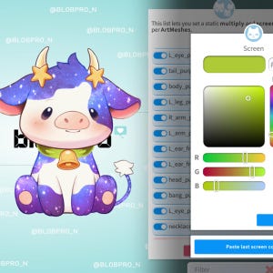 Premade Vtuber Model Live2d Cow Customizable Color Cows - Kawaii Animal ...
