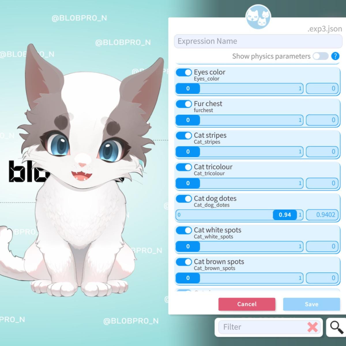 Modelo Vtuber Live2D Modelo de gato personalizable Modelo de gato ...