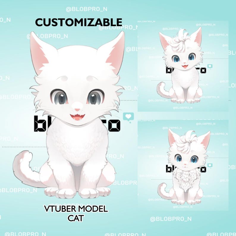 Vtuber Model Live2d - Customizable Cat Model - Premade Pet Cats Model ...