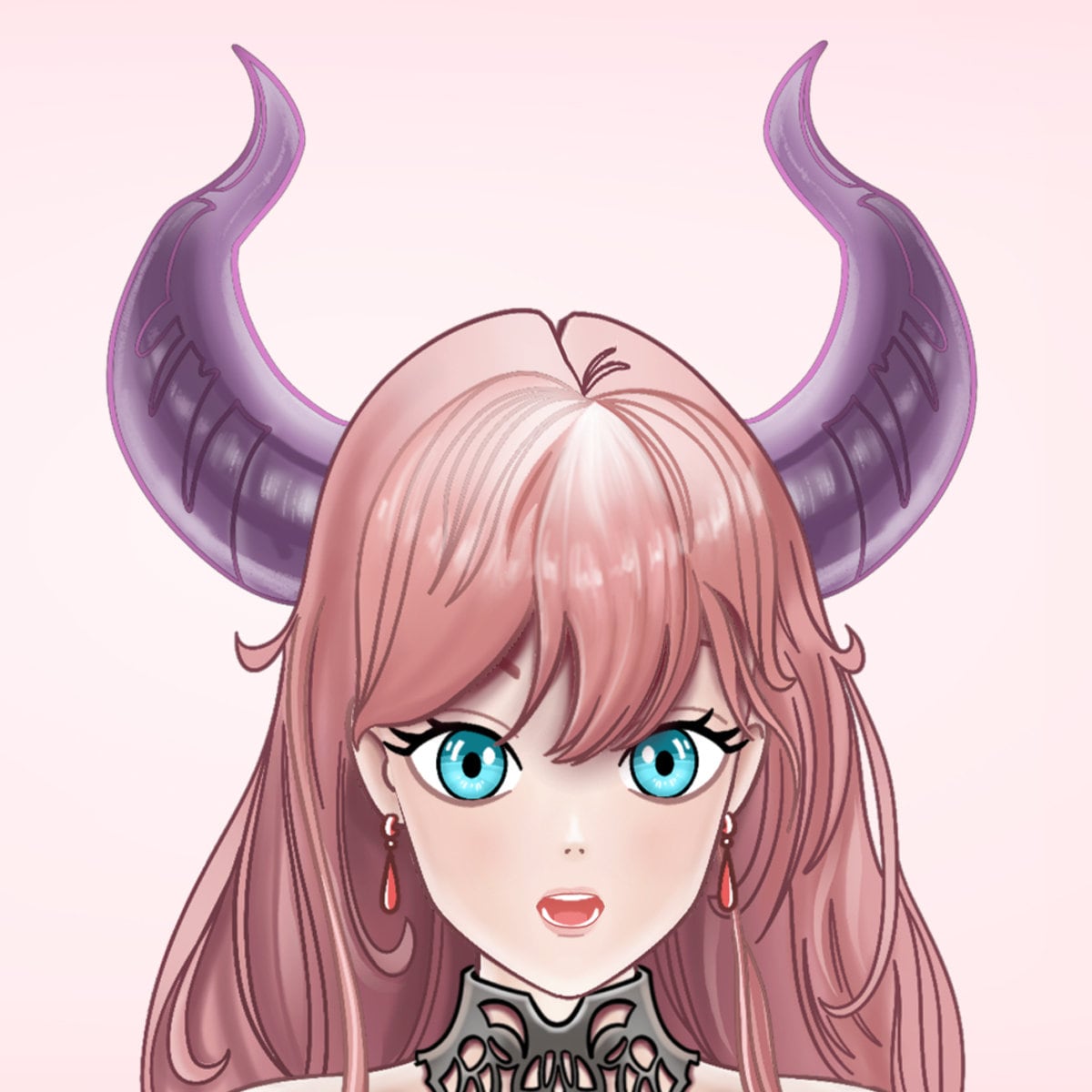 Vtuber Model Premade - Succubus Demon Girl With Purple Wings for Vtube ...