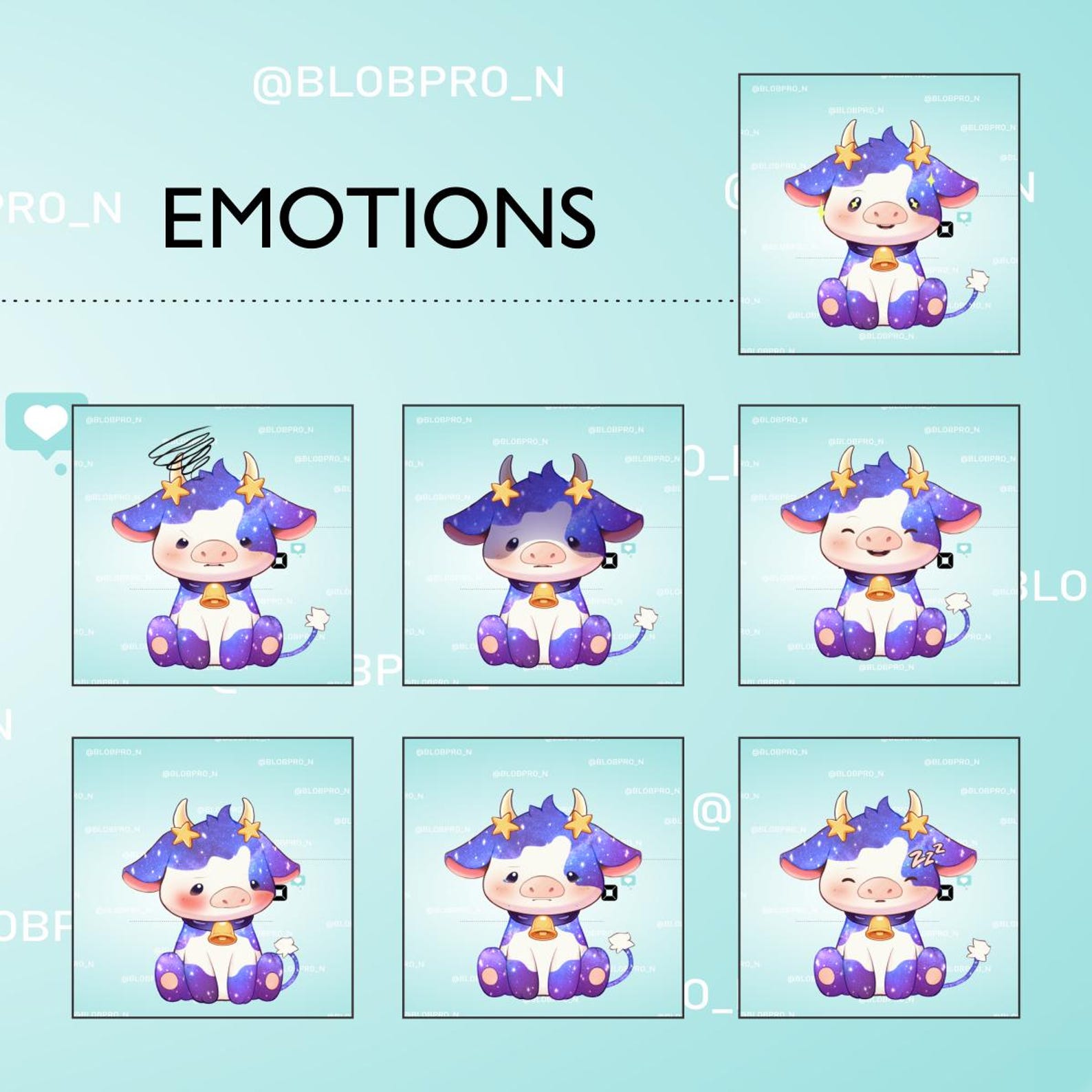 Premade Vtuber Model Live2d Cow Customizable Color Cows - Kawaii Animal ...