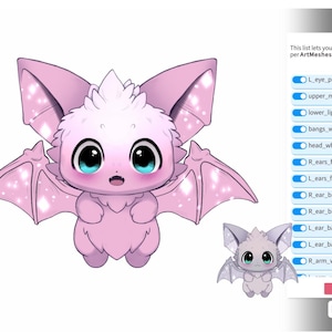 Premade Vtuber Model - Vampire Bat Live2d - Halloween Bat Avatar ...