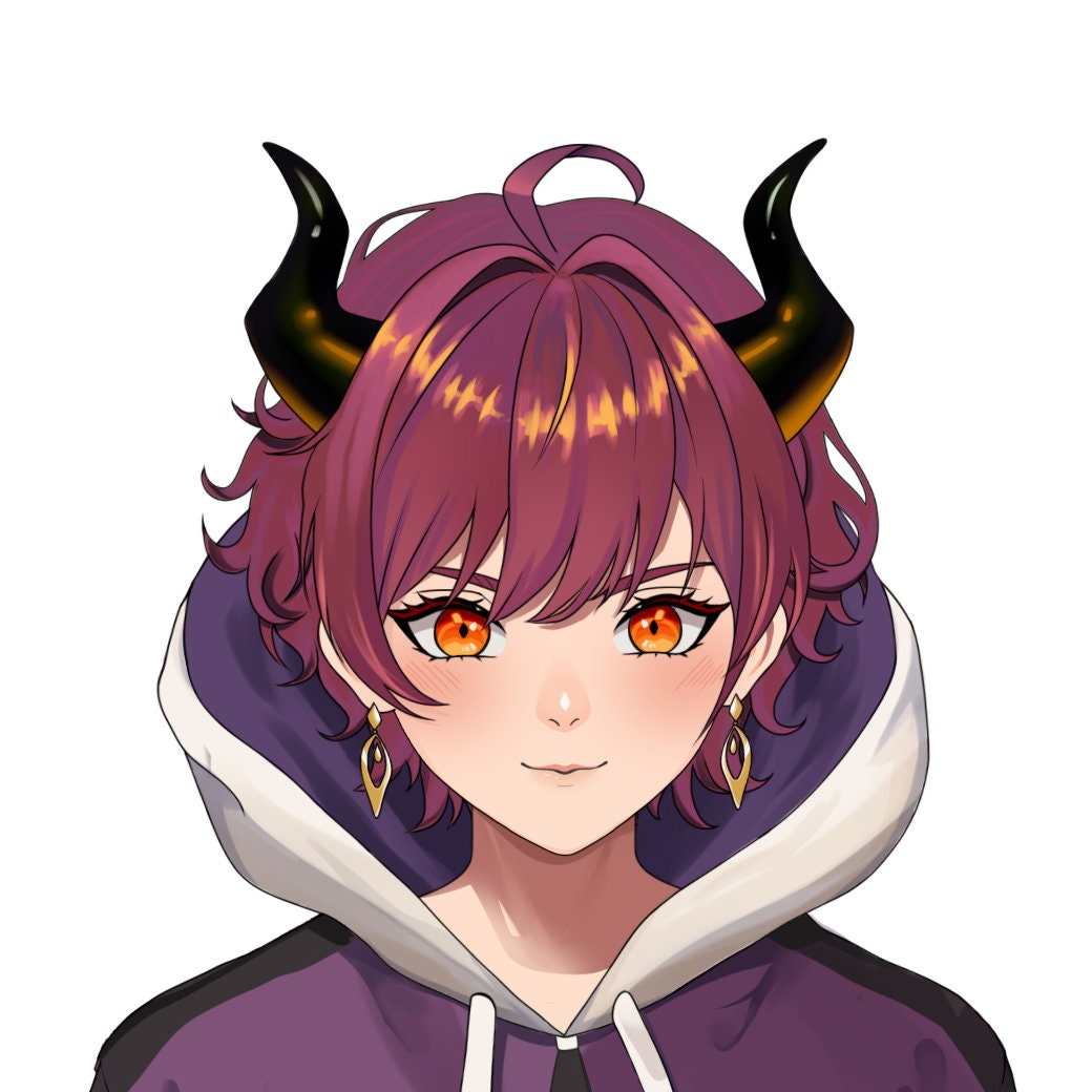 Boy Live2d Vtuber Model Hoody Oni Boy Model, Aries Boy Half Body for ...