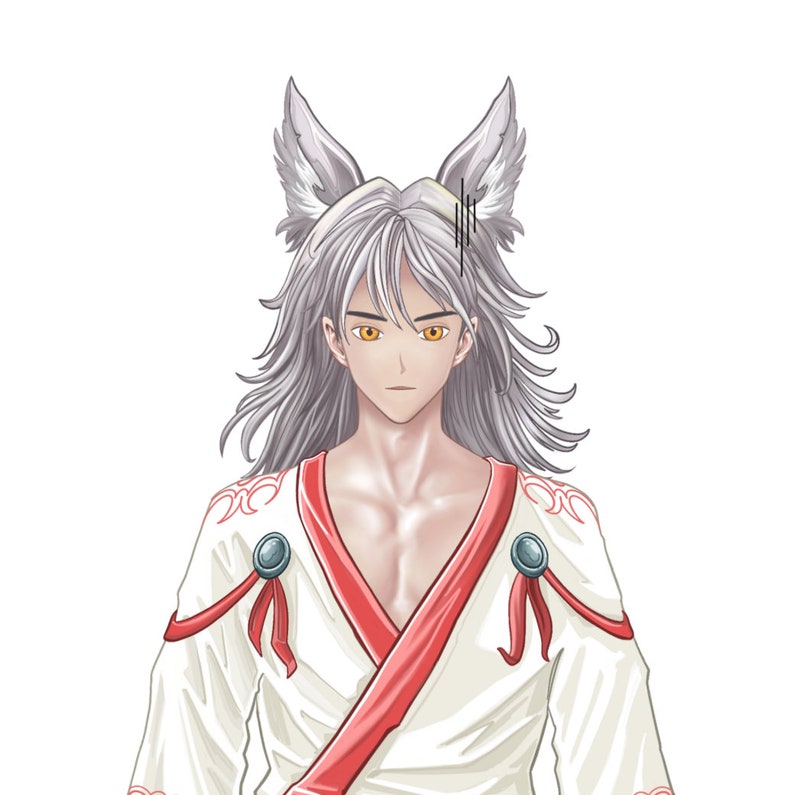 Custom Vtuber Model Live2d for Commercial Use Kitsune Boy Model for ...