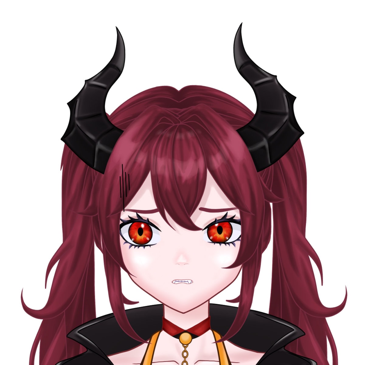 Live2d Vtuber Model - Imp Girl Premade Model for Vtube Studio, Aries Girl Half Body, Devil ...
