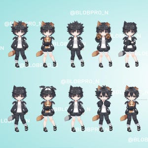 Male Premade Vtuber Model - Customizable Chibi Model Live2d - Dog Male ...