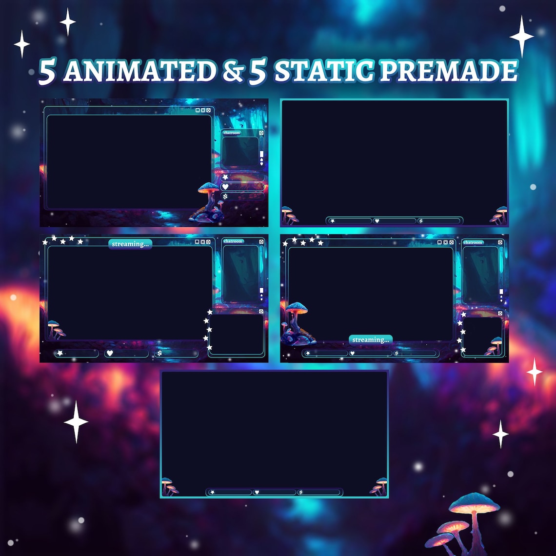 Twitch Overlay Stream Package Fairy Cozy Forest With Magical - Etsy