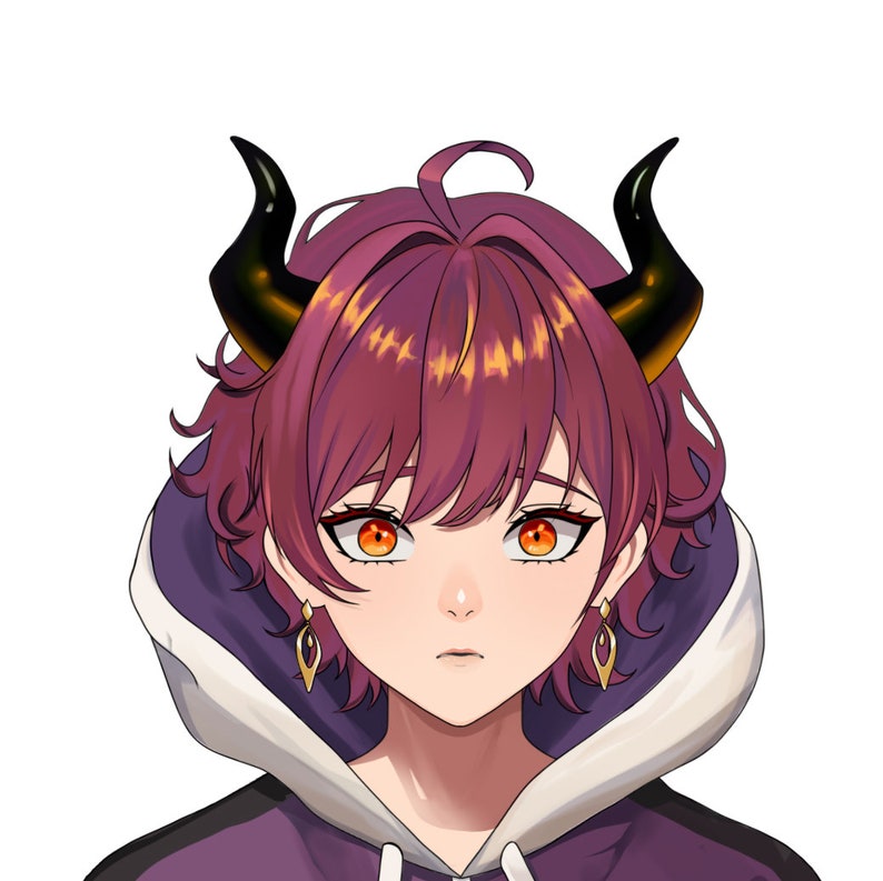 Boy Live2d Vtuber Model – Hoody Oni Boy Model, Aries Boy Half Body for ...