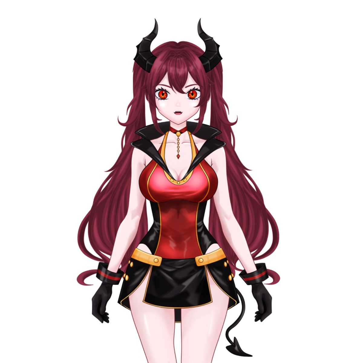 Live2d Vtuber Model - Imp Girl Premade Model for Vtube Studio, Aries Girl Half Body, Devil ...