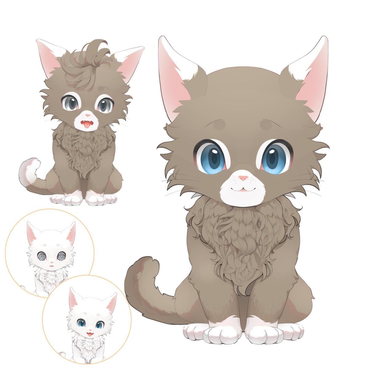 Modelo Vtuber Cat personalizable Live2D / Anime Cats Avatar / Modelo ...