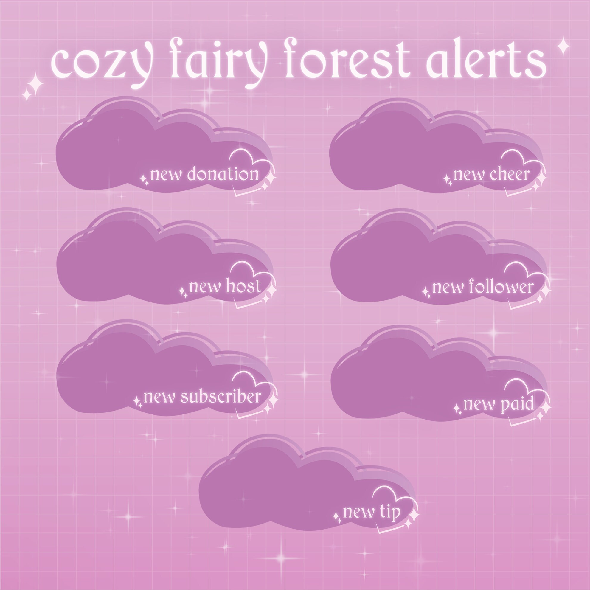 Clouds Animated Stream Alerts Pink Cloudy Twitch Alert - Etsy